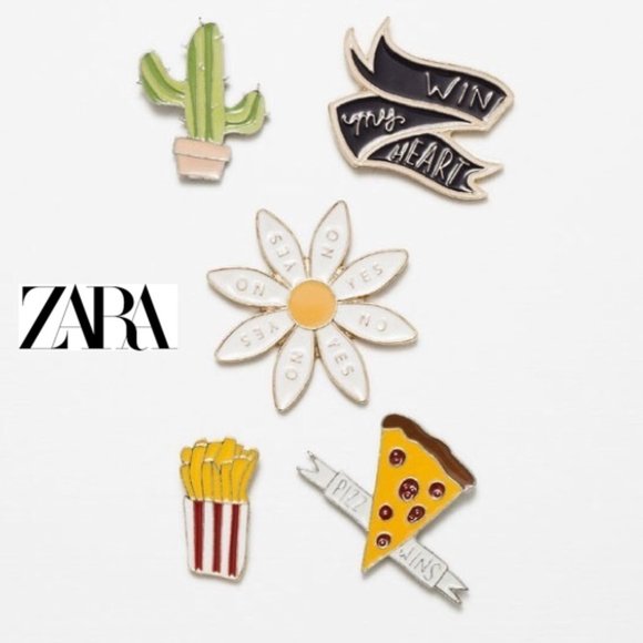 Zara | Accessories | Nib Zara Accessories Pin Collection Set Of 5 Pins ...
